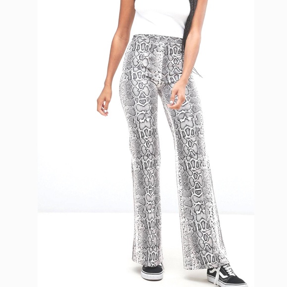 Pants & Jumpsuits | Snake Print Reptile Flare Stretch Pants | Poshmark